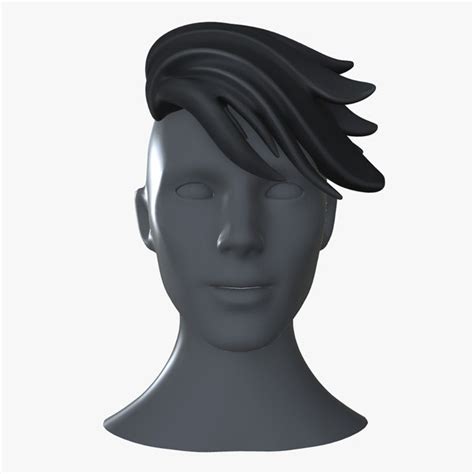 3d Hyr 001 Black Hair Model Turbosquid 2001709
