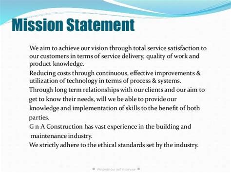 Mission Statement For Small Business Mission Statement Examples