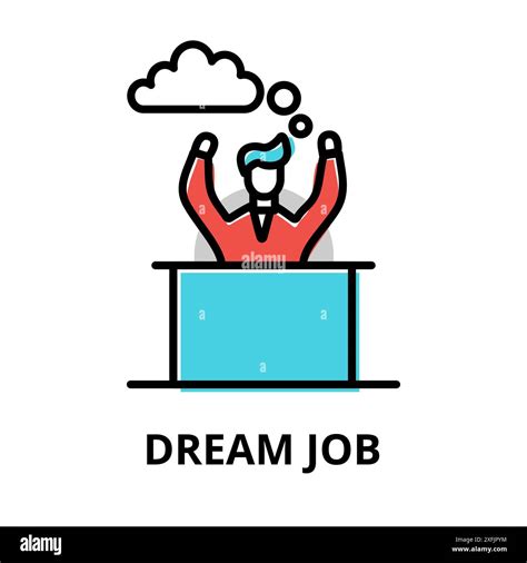 Concept Of Dream Job Icon Modern Flat Thin Line Design Vector