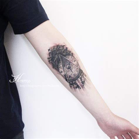 Htattoo 남자타투 팔뚝타투 독특한 시계타투도안 네이버 블로그