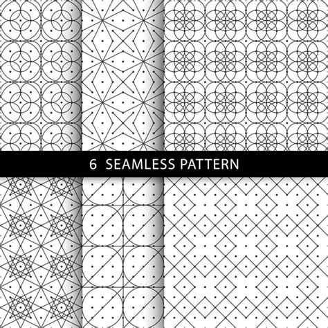 Premium Vector Set Of 6 Seamless Pattern Linear Pattern Square