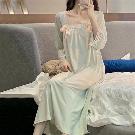 Antique Style Chinese Lace Hanfu Nightdress Women Tube Top Square Neck