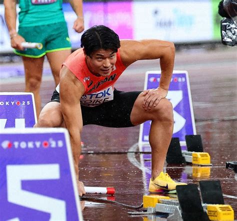 【世界陸上】リレー侍「one Piece」ポーズに米国ライルズ大喜び、会場大盛り上がり、公式も反応（スポニチ） 毎日新聞