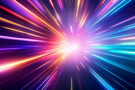 Premium Ai Image A Close Up Of A Colorful Light Burst With A Black Background Generative Ai