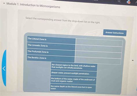 Solved A Module 1 Introduction To Microorganisms Select The