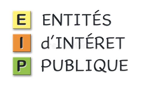 Eip Initials In Colored 3d Cubes With Meaning In French Language Stock