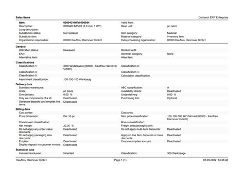 Output Sales Items Comarch Erp Enterprise 65 Knowledge Base