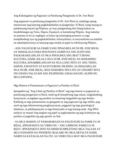 Ang Kahalagahan Ng Pagsusuri Sa Pamilyang Pinagmulan Ni Dr Pdf