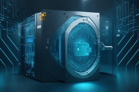 Premium Ai Image Data Security Concept With Padlock In Server Room
