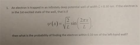 Solved 1 An Electron Is Trapped In An Infinitely Deep