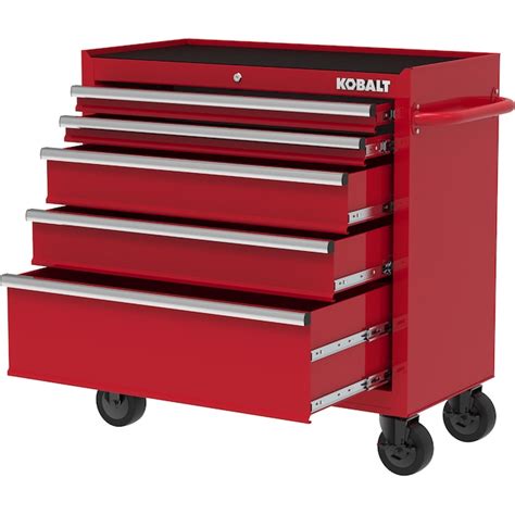 Kobalt 36 In W X 38 In H 5 Drawer Metal Rolling Tool Cabinet Red 410