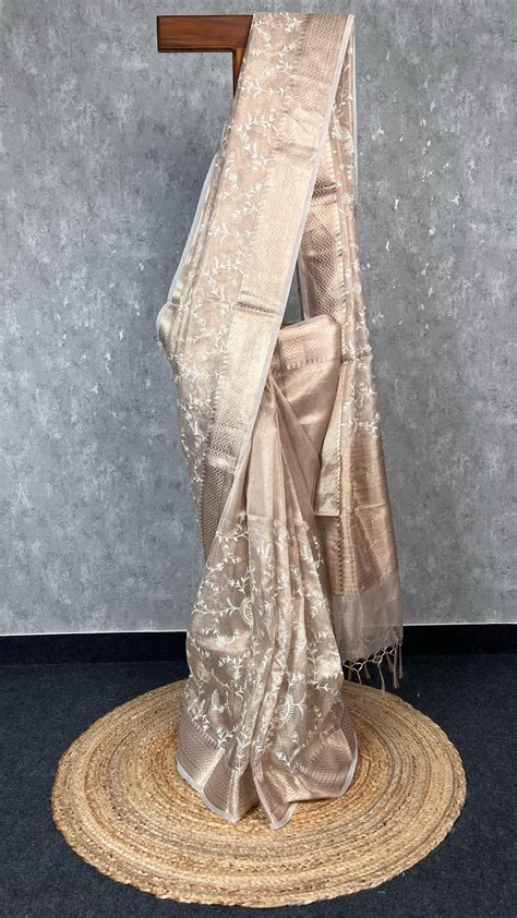 Tissue Kota Embroidery Saree Itiha