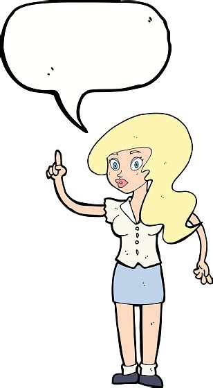 말풍선이 있는 아이디어가 떠오른 뽀샤시 여자 말풍선을 거친에 대한 스톡 벡터 아트 및 기타 이미지 거친 귀여운 그리기