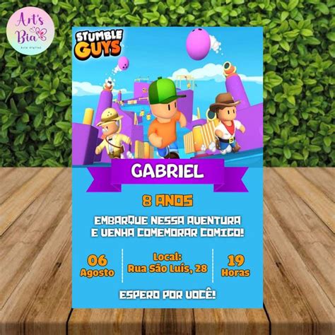 Convite Digital Stumble Guys Mod3 Elo7 Produtos Especiais Convites