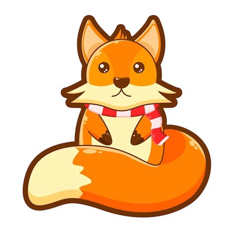 귀여운 여우 마스코트 프리미엄 벡터