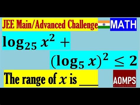 If X Satisfies The Inequality Log X Log X Find The Range Of X YouTube