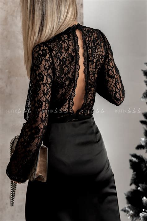 Body Koronkowe Czarne Amber Butiklalala Pl