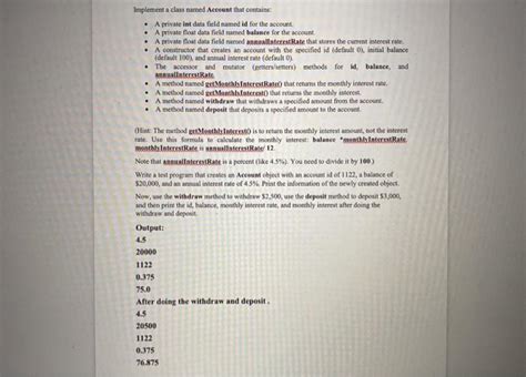Solved Implement A Class Named Account That Contains A
