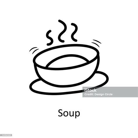 Contour Vectoriel De Soupe Illustration De Conception Dicônes Symbole