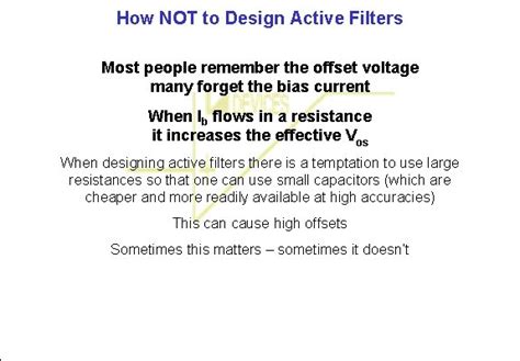 How NOT To Design Active Filters Active Filter