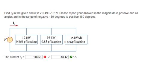 solved find io in the given circuit if v 490 0° v please