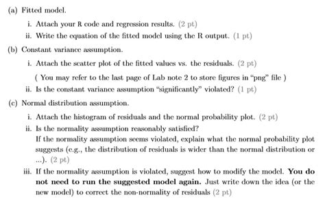 Solved A Fiuted Model Attach Your R Code And Regression Results Pt