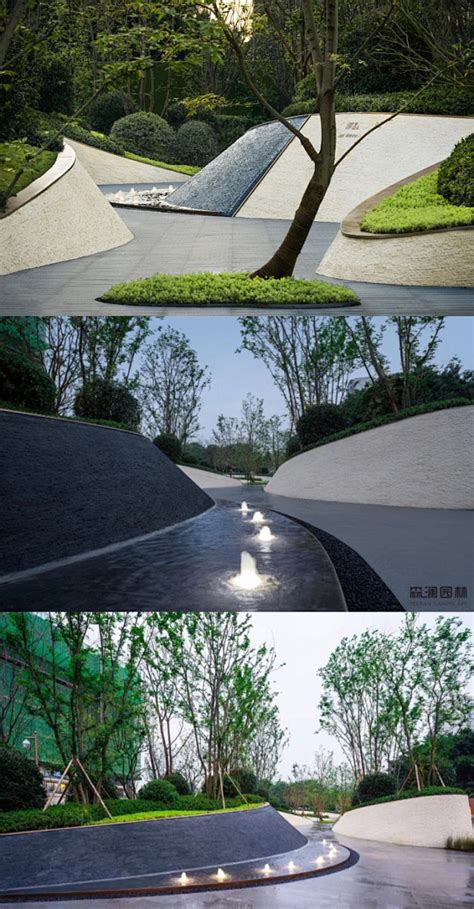中南·华宇君启 高大的双弧墙和双曲面全石材进口黑金沙对视水景，增加视觉冲击力，与周边市井环境形成巨大反差。