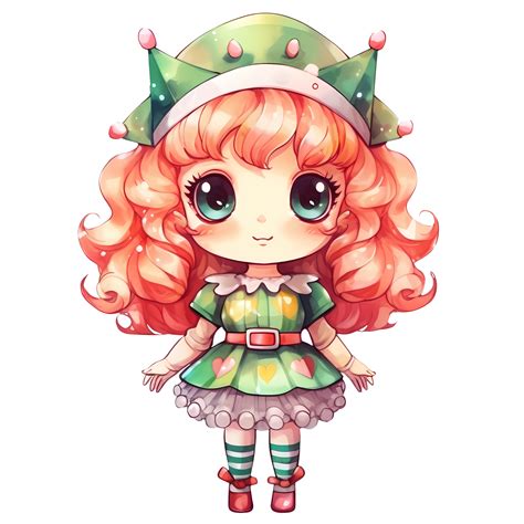 Watercolor Santa Elves Christmas Clipart Illustration Ai Generative