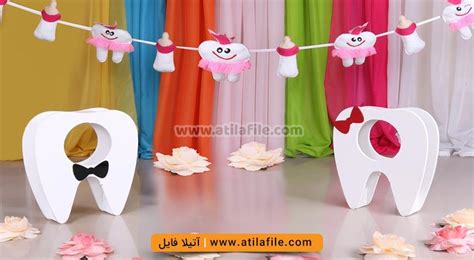 بک گراند عکس دندونی با دکور استند دندان آتیلافایل