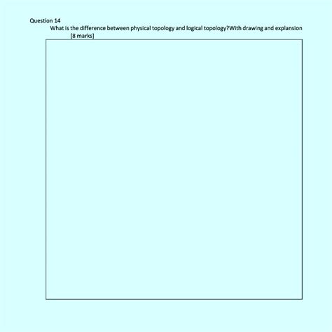 Question 14 What Is The Difference Between Physical Topology And Logical Topologywith Drawing