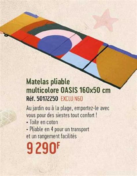 Promo Matelas Pliable Multicolore Oasis chez Nature et découvertes