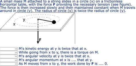 Solved A Small Mass M Attached To A String Slides In A