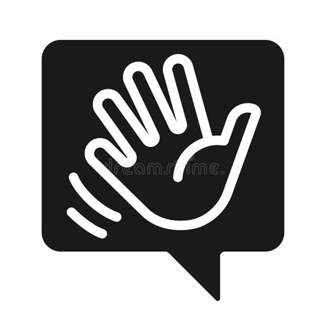 Saying Hello Black Glyph Icon Stock Vector Illustration Of Pictogram