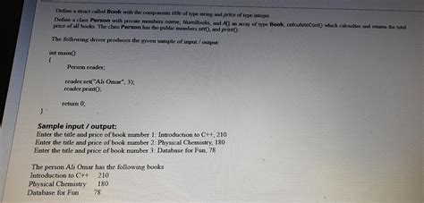 Solved Define A Struct Called Book With The Components Title
