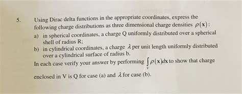 solved homework using dirac delta functions in the appropriate