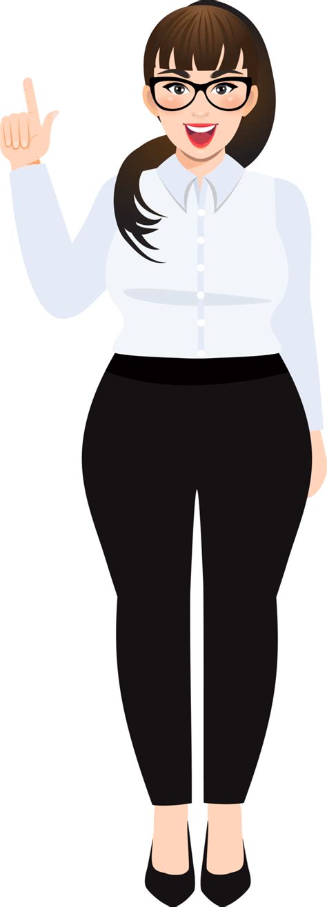 Plus Size Businesswoman Cartoon Character Or Beautiful Business Woman