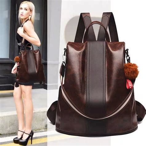 Mochila Feminina Grande De Couro Shopee Brasil