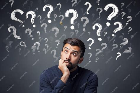 Premium Photo Thinking Man With Question Marksthinking Man With Question Marks