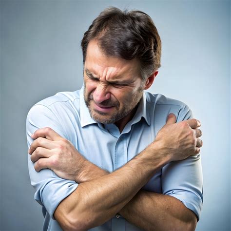 Annoyed Man Scratching Itch On His Arm Premium Ai Generated Image