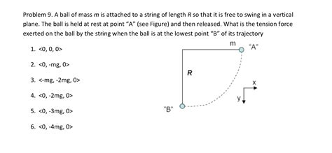Solved Problem 9 A Ball Of Mass M Is Attached To A String