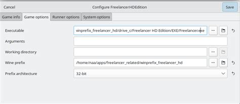 freelancer hd edition setup with lutris wine at linux blog