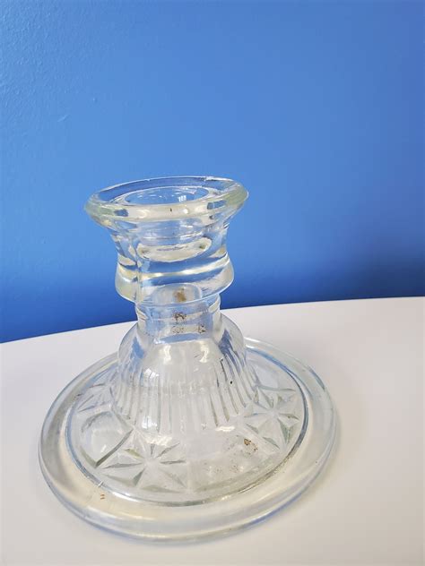 Vintage Crystal Glass Candlestick Holder Antique Crystal Glass Candlestick Holder Etsy