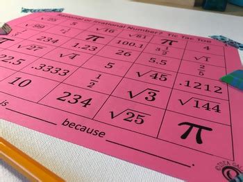 Rational Vs Irrational Numbers Tic Tac Toe Game By Idea Galaxy TPT