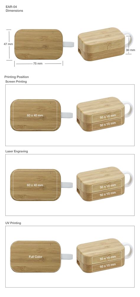 Bt Earbuds With Bamboo Case Promotional Ts Customised Ts