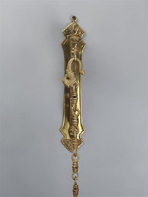 42 Brass Six Wicks Lamp With Peacock Bracket Exotic India Art