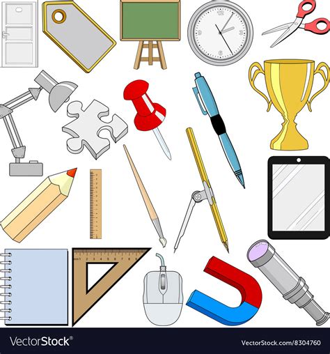 School Related Objects Royalty Free Vector Image