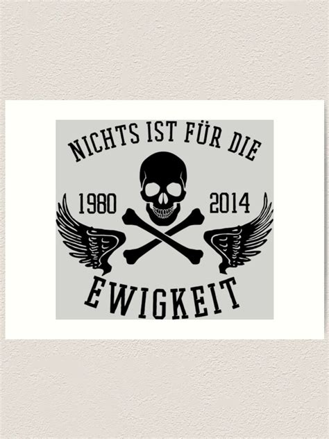 Böhse Onkelz Nichts Ist Für Ewigkeit Art Print for Sale by Wordslide Redbubble