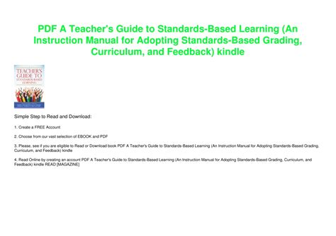 Ppt Pdf A Teachers Guide To Standards Based Learning An Instruction Manual For Ado