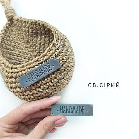 Кожаная бирка Hand Made Св серый Id 1668109521 цена 18 ₴ купить на