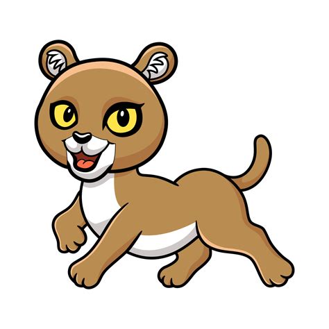 Cute Little Puma Cougar Cartoon 24232148 Vector Art At Vecteezy